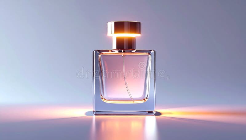 Elegant Pink Perfume Bottle with Gold Cap on Soft Gradient Background ...