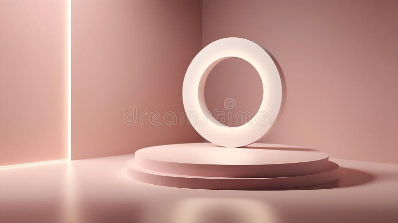 Elegant Pink Product Display with Circle Frame Stock Illustration ...