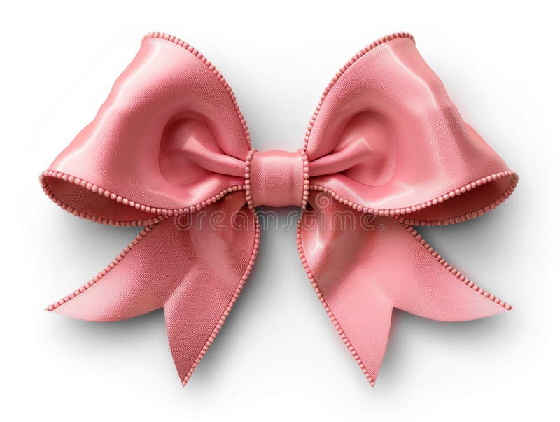 Elegant Pink Ribbon Bow with Beaded Trim for Gift Wrapping and ...