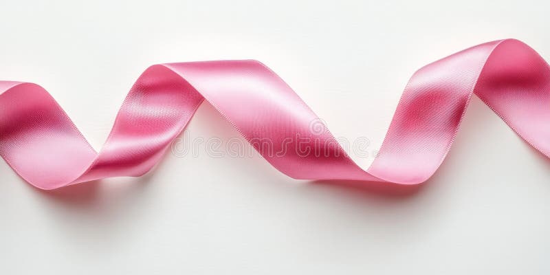 Elegant Pink Ribbon Curves on White Background for Design Projects ...