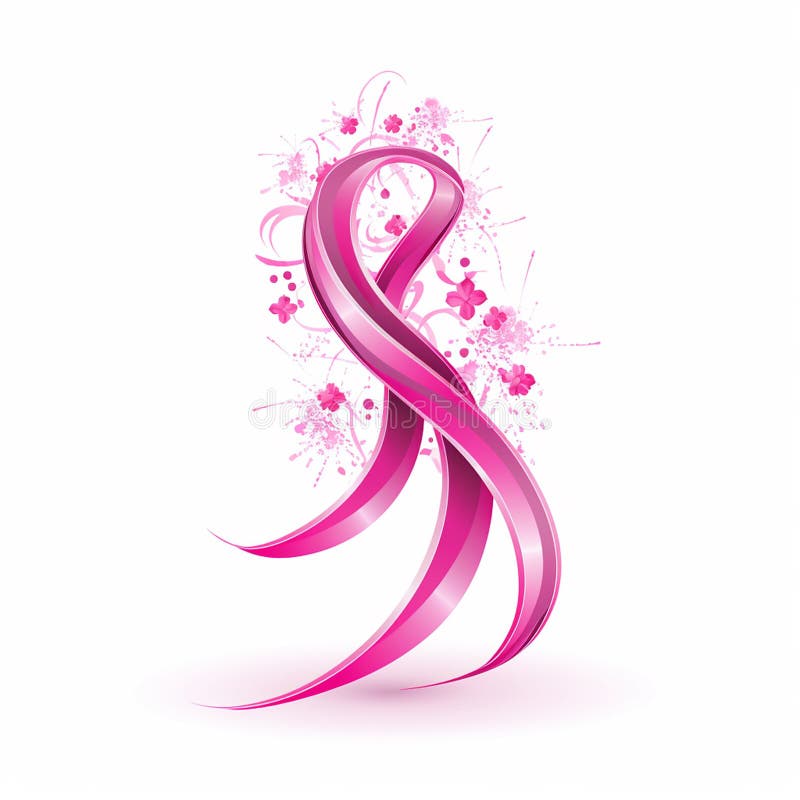 Elegant Pink Ribbon on a White Background a Timeless Classic Stock ...