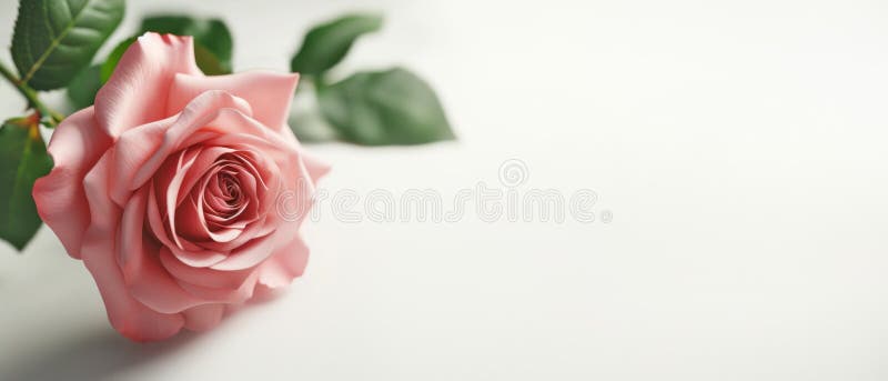 Elegant Pink Rose with Copy Space. AI Generated Stock Illustration ...