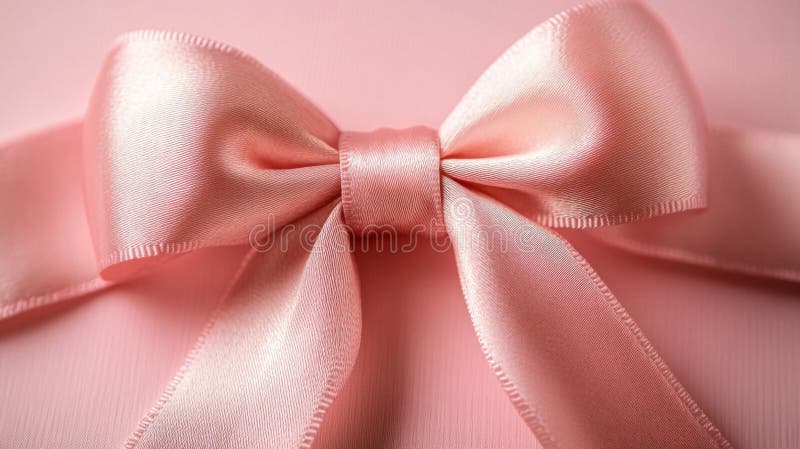 Elegant Pink Satin Ribbon Bow on Pink Background Stock Illustration ...