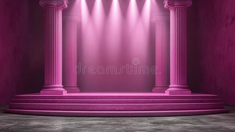 Elegant Pink Stage Columns Dramatic Lighting Stock Photos - Free ...