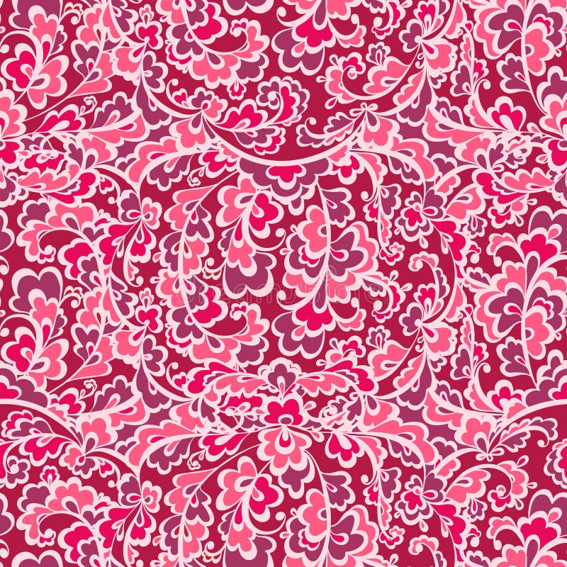 Elegant Pink Vegetative Seamless Pattern. Stock Vector - Illustration ...