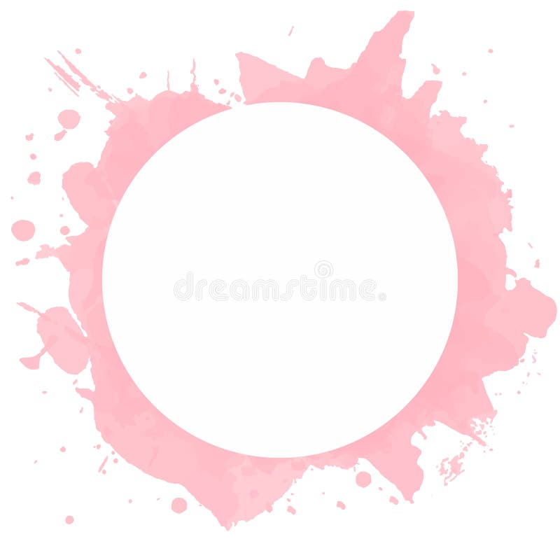 Elegant and Pink Watercolor Circular Frame for Invitation Cards Stock ...