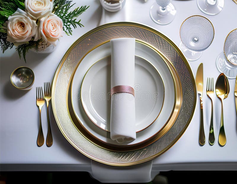 Beautiful Place Setting is Ready for a Wedding Reception Stock ...