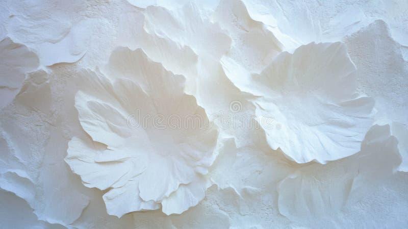 Elegant Plaster Wall with Stylized Floral Texture for Interior Design ...