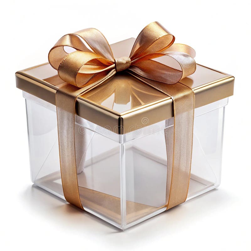 Plastic Gift Box with Decorative Ribbon and Transparent Lid Stock ...