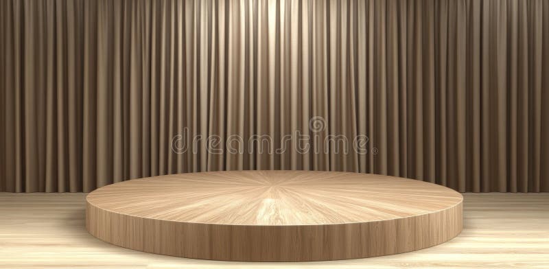 An Elegant Platform with Two Tiers and a Draped Fabric Backdrop, Ideal ...