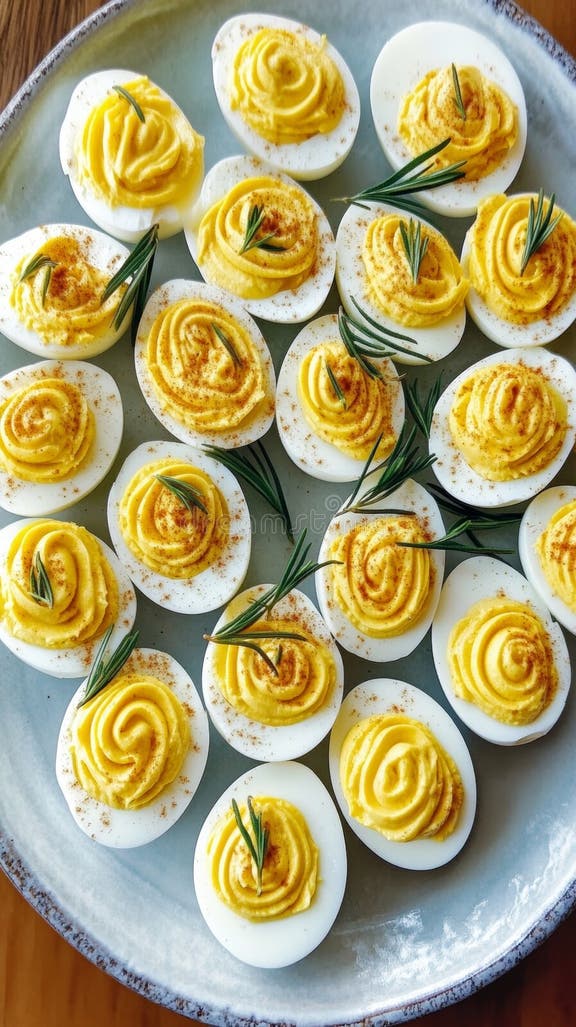 Elegant Platter of Pastel-colored Deviled Eggs Served As a Delightful ...