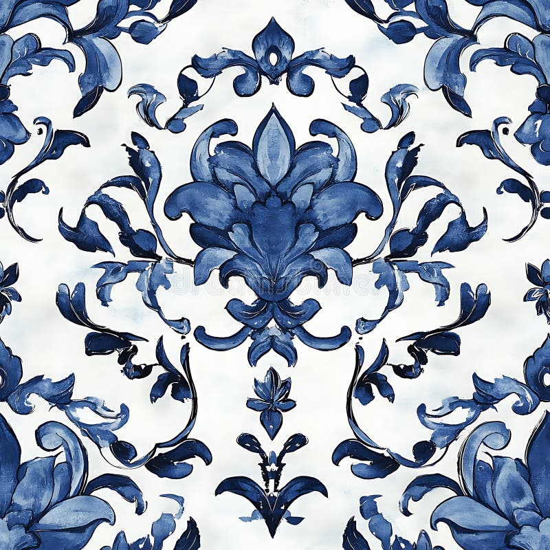 Elegant Porcelain Blue Floral Seamless Repeat Pattern for Versatile ...