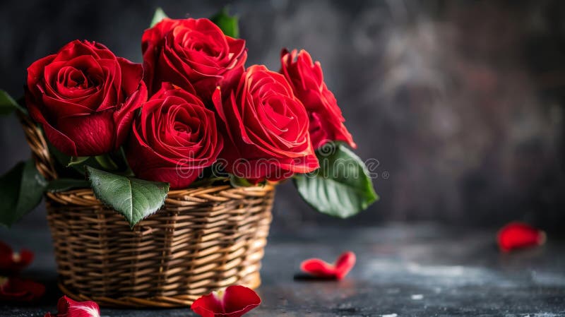 Elegant Presentation of Vibrant Red Roses Beautifully Arranged in a ...
