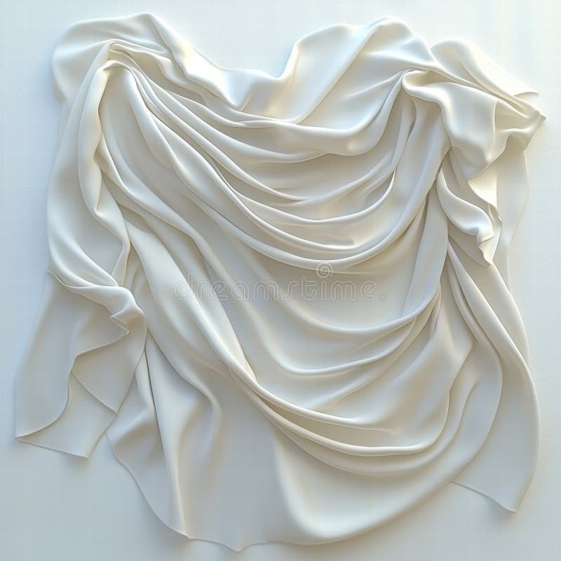 Elegant Presentation of a White Cloth Draped Smoothly Over a Clean ...
