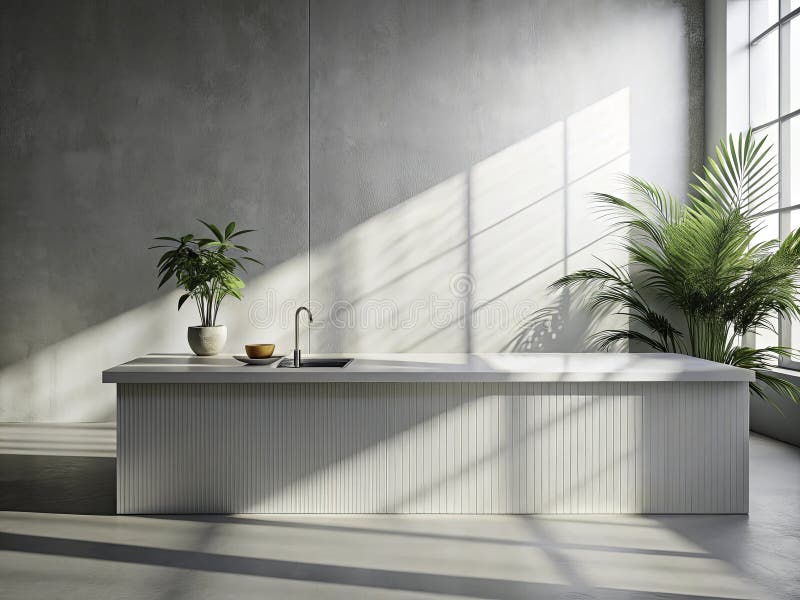 Elegant Product Showcase Minimalist White Countertop Background with ...