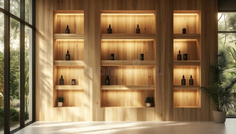 The Elegant Product Showcase in Modern Space Boasts a Bright ...