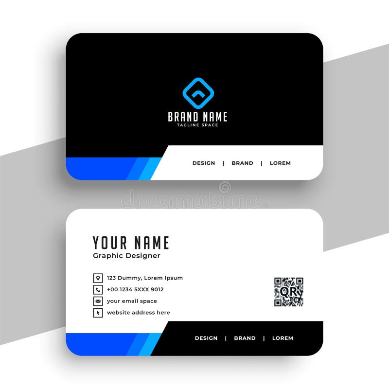 Elegant Professional Business Card Template for Individual Info Stock ...