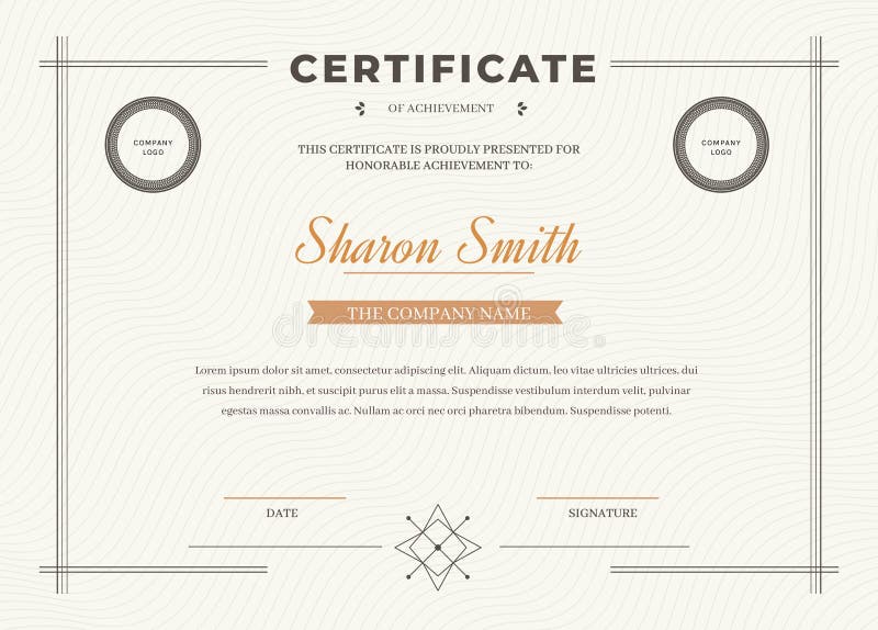 Elegant Professional Certificate Template Stock Vector - Illustration ...