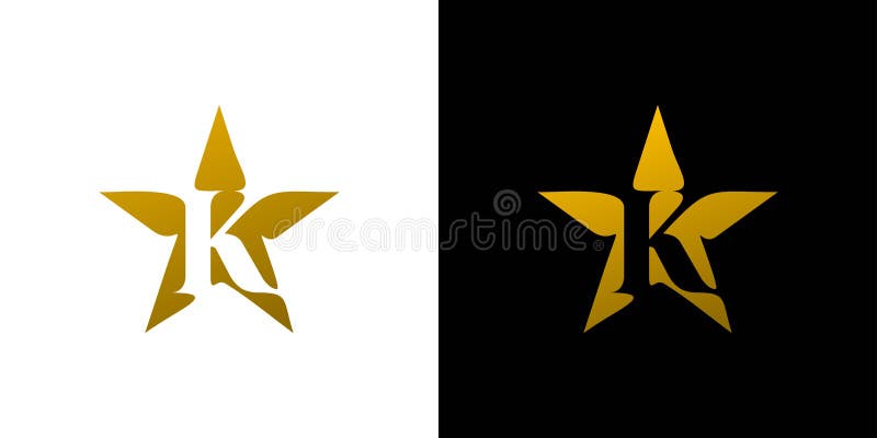 Elegant and Professional Letter K Initials Star Logo Design Stock ...