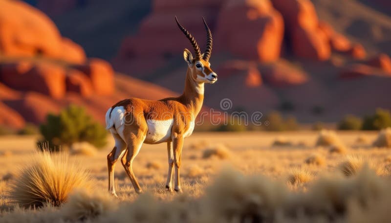 Elegant Pronghorn Red Rock Backdrop Stock Illustrations – 2 Elegant Pronghorn Red Rock Backdrop ...