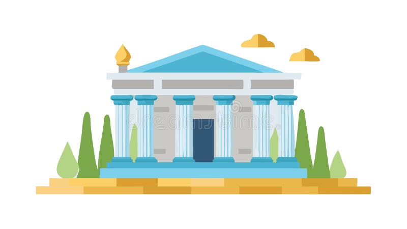 Elegant Public Building Classical Architecture Civic Pride, Vector ...