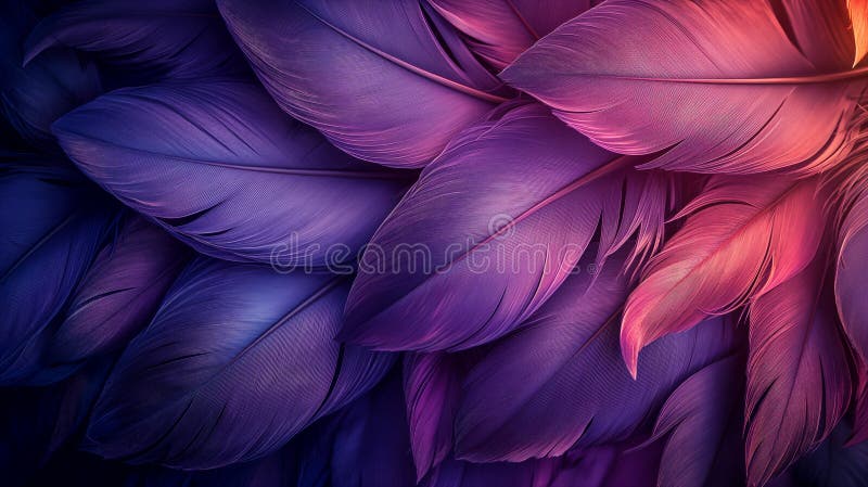 Elegant Purple Feather Pattern Wallpaper with Textures in Dark ...