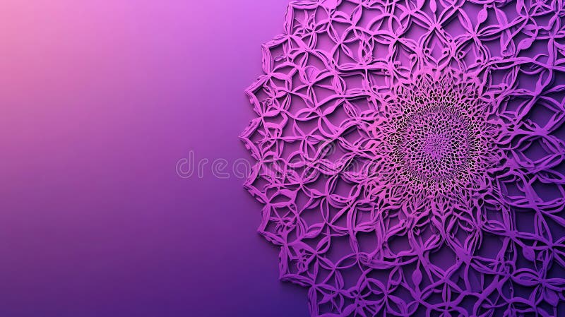 Abstract Purple Mandala Design Elegant Floral Pattern Stock Photo ...