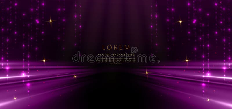 Elegant Scene Purple Glowing Motion Lighting Effect Sparkle on Dark ...