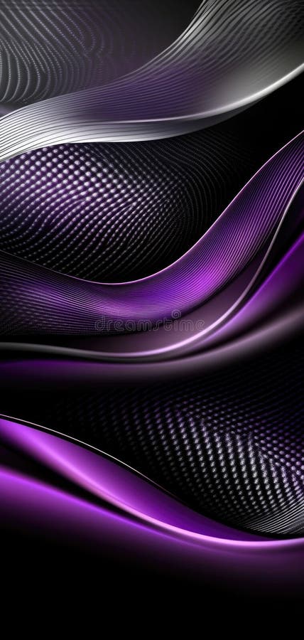 Elegant Purple and Silver Gradient Waves Creating a Dark, Atmospheric ...