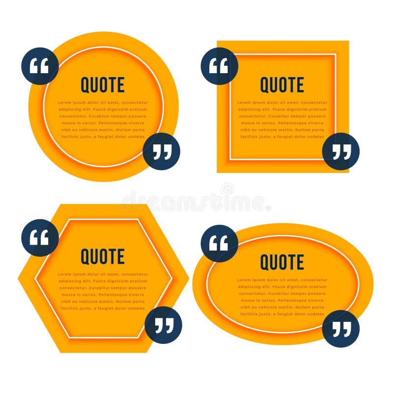 Quotation Box Template for Paragraph or Speech Stock Vector ...