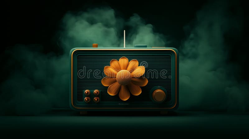 Elegant Radio Features a Vibrant Flower Design Stock Image - Image of ...