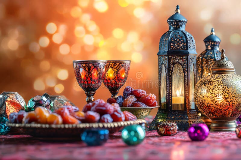 Elegant Ramadan Table Setup Stock Illustration - Illustration of design ...