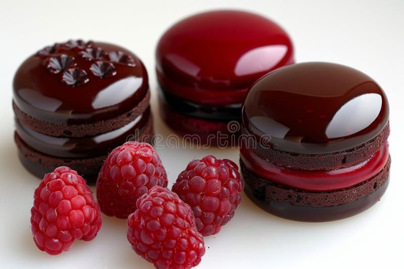 Elegant Raspberry Macarons, Beautifully Presented in an Artistic and ...