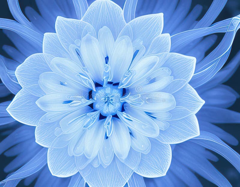 Ethereal Ray Style Illustration Delicate Blue Flower Stock Photos ...