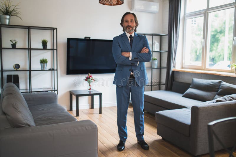 Elegant Real Estate Agent Presenting Apartment for Rent Stock Image ...