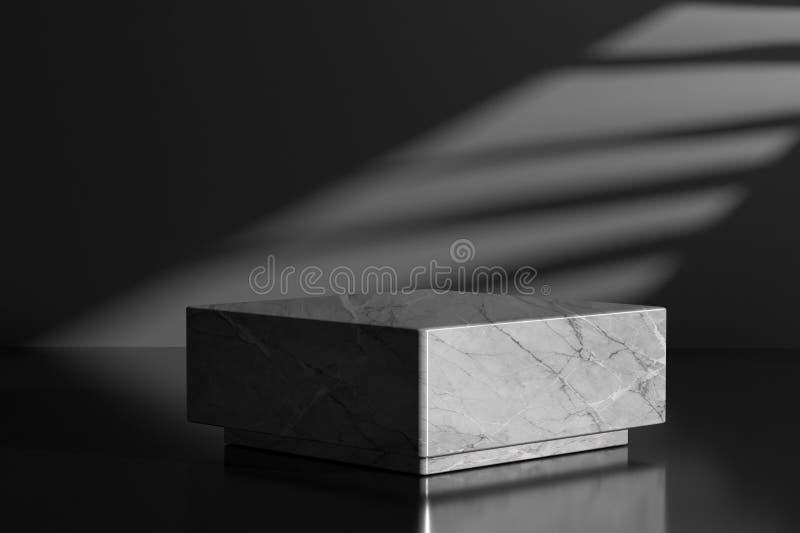 Elegant Rectangular Black Marble Platform, Pedestal or Podium for ...