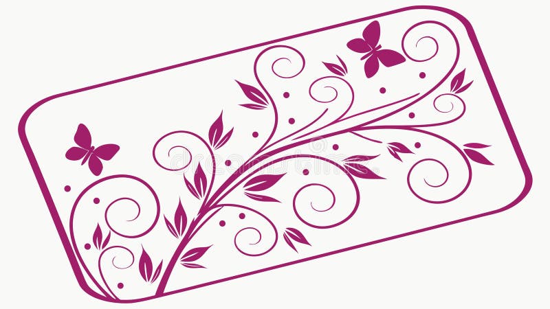 Elegant Rectangular Floral Frame, Nature Inspired Art, Vector Design ...