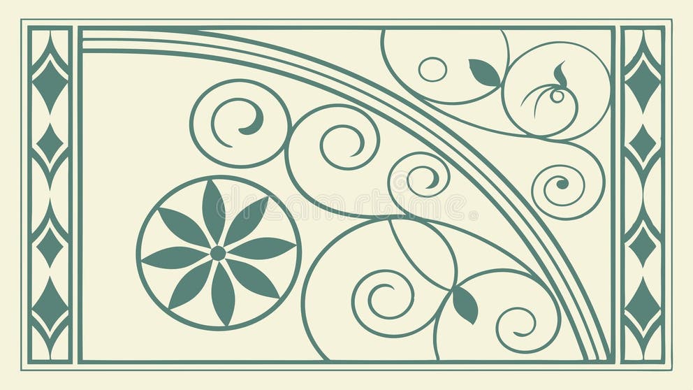 Elegant Rectangular Frame with Floral Motif, Vector Design Generative ...