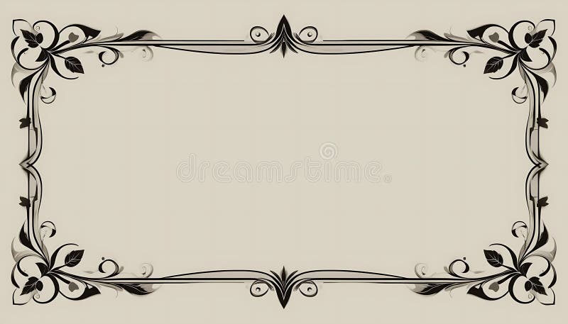 Elegant Rectangular Frame with Floral Ornamentation for Invitations and ...
