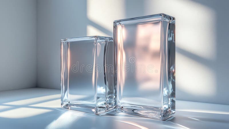 Elegant Rectangular Glass Blocks with Soft Lighting Generative AI Stock ...