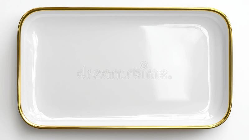 Elegant Rectangular Porcelain Dish for Dining and Presentation Stock ...