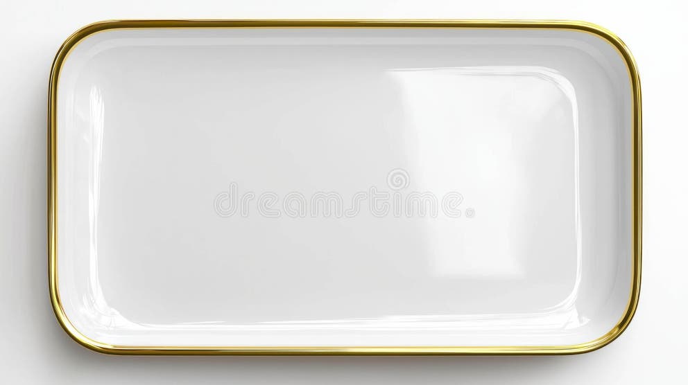 Elegant Rectangular Porcelain Dish for Dining and Presentation Stock ...