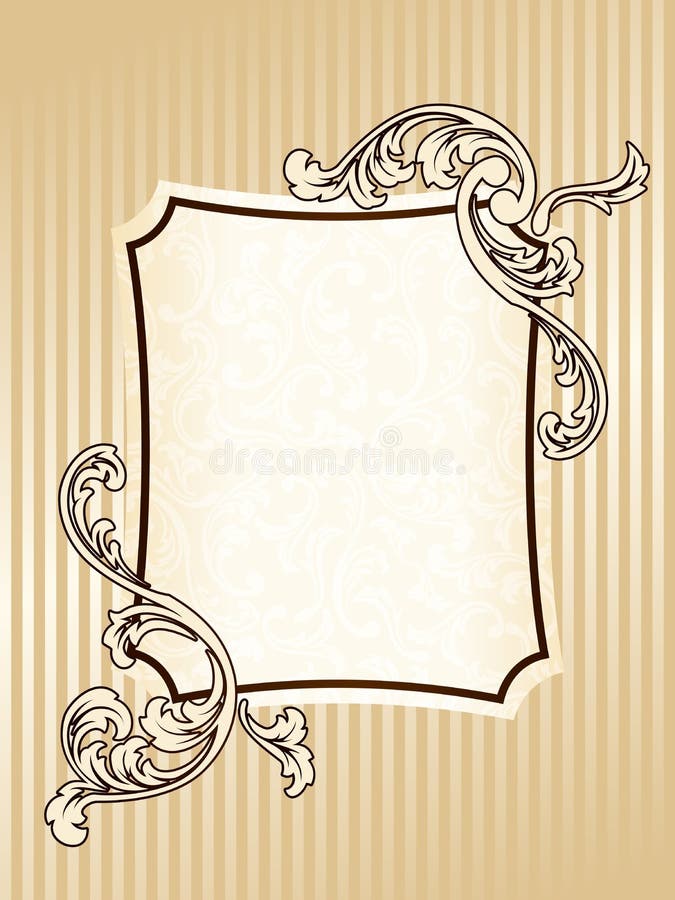 Elegant Rectangular Vintage Sepia Frame Stock Vector - Illustration of ...