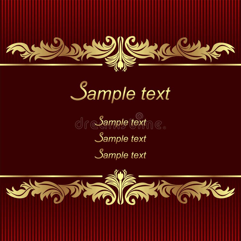 Elegant Red Background with Golden Borders Stock Vector - Illustration ...