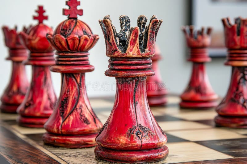 Elegant Red Chess Piece a Striking and Unique Addition To Elevate Your ...