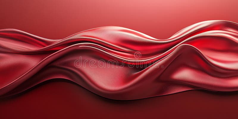 Elegant Red Draped Fabric Luxurious Silk Texture Smooth Waves Abstract ...