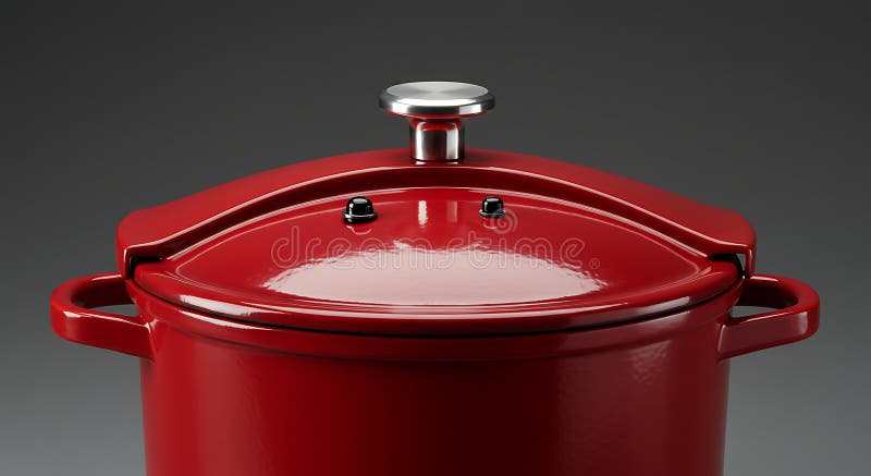 Elegant Red Enamel Cast Iron Pot: a Polished Kitchen Essential Stock ...