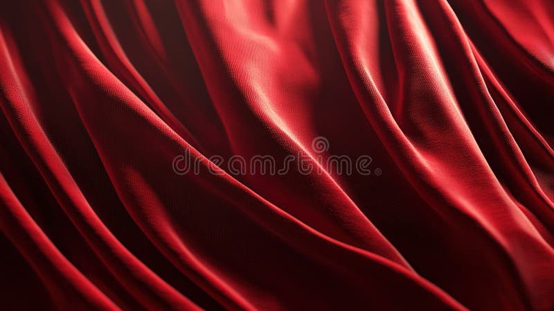 Elegant Red Fabric Draping Gracefully in Soft Light, Showcasing Rich ...