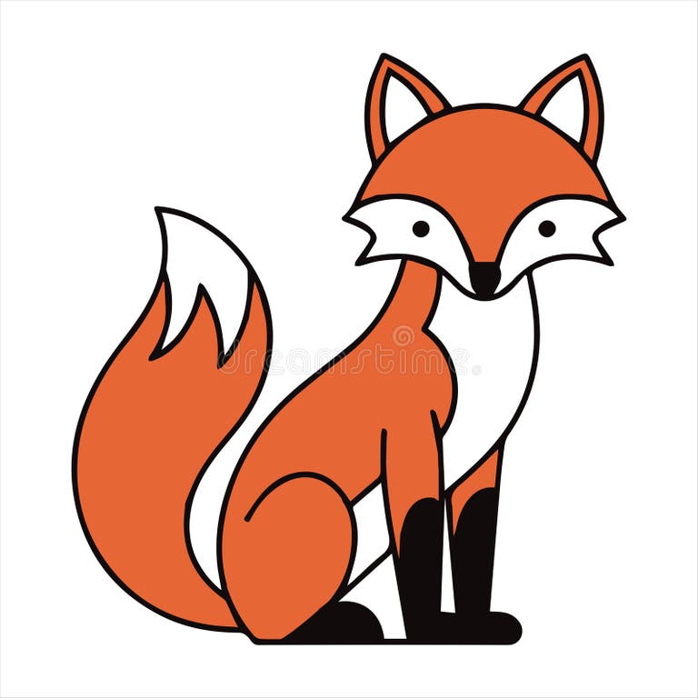 Elegant Red Fox Vector Illustration Stock Vector - Illustration of ...