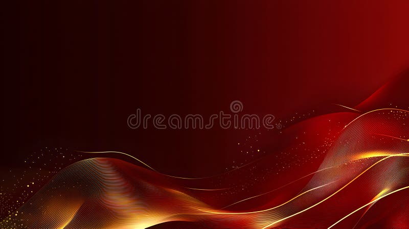Elegant Red and Gold Abstract Wave Design Stock Illustration ...